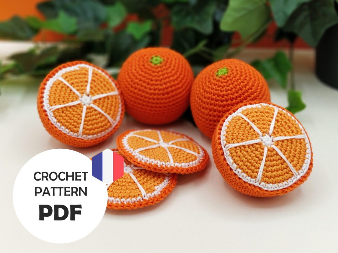 Whole Orange Crochet Dinette Pattern, Half Orange and Orange Slices - Etsy
