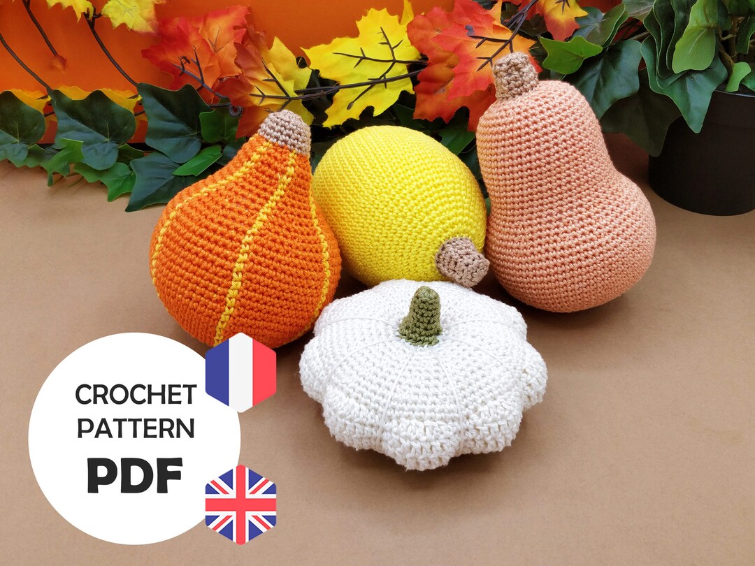 Small Crochet Squash Patterns for Play Kitchen (PDF FR ENG), Butternut ...