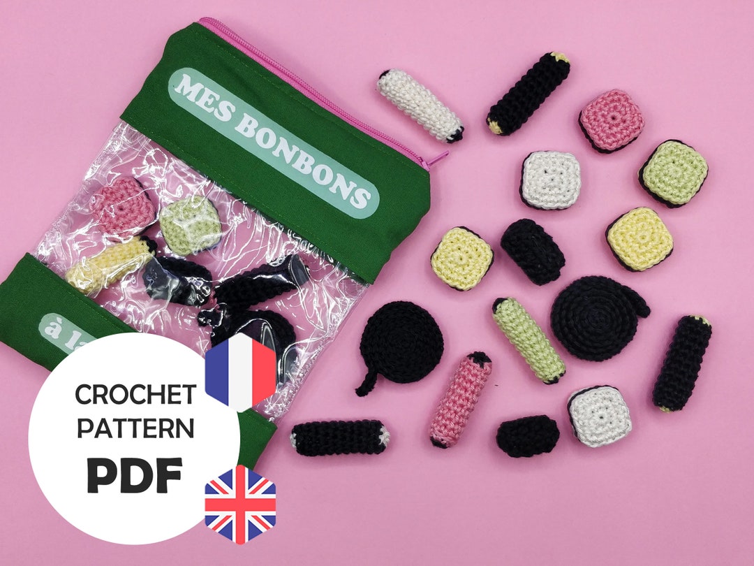 Crochet Licorice Candy Pattern, Crochet Candy for Play Food (PDF FR/ENG ...