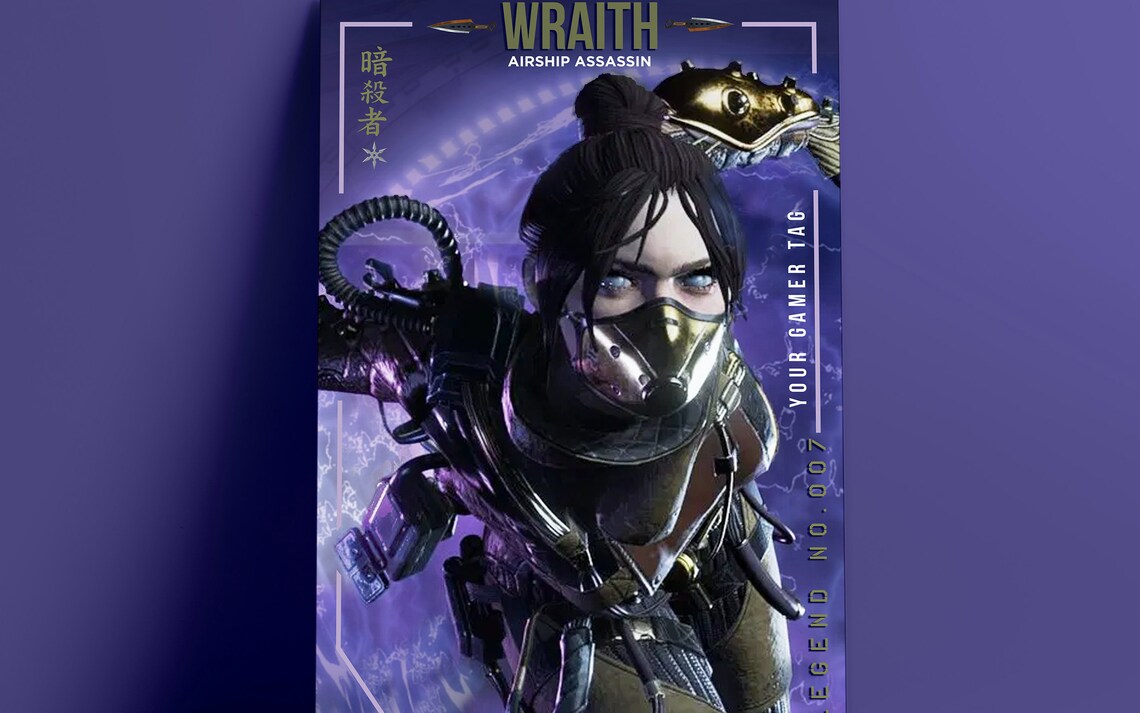 Printed Apex Legends Wraith Airship Assassin: Custom Game Tag | Etsy