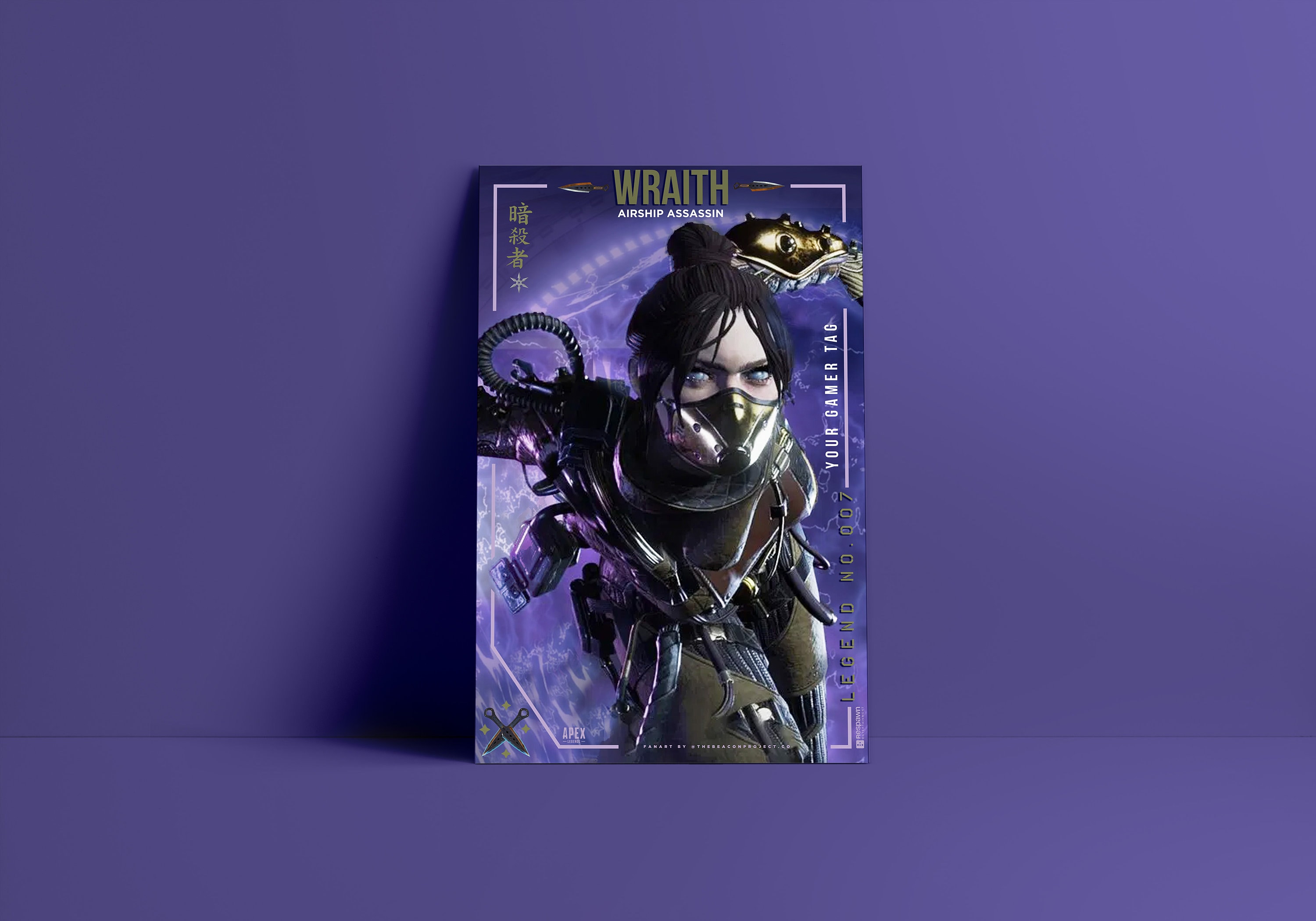 Printed Apex Legends Wraith Airship Assassin: Custom Game Tag - Etsy