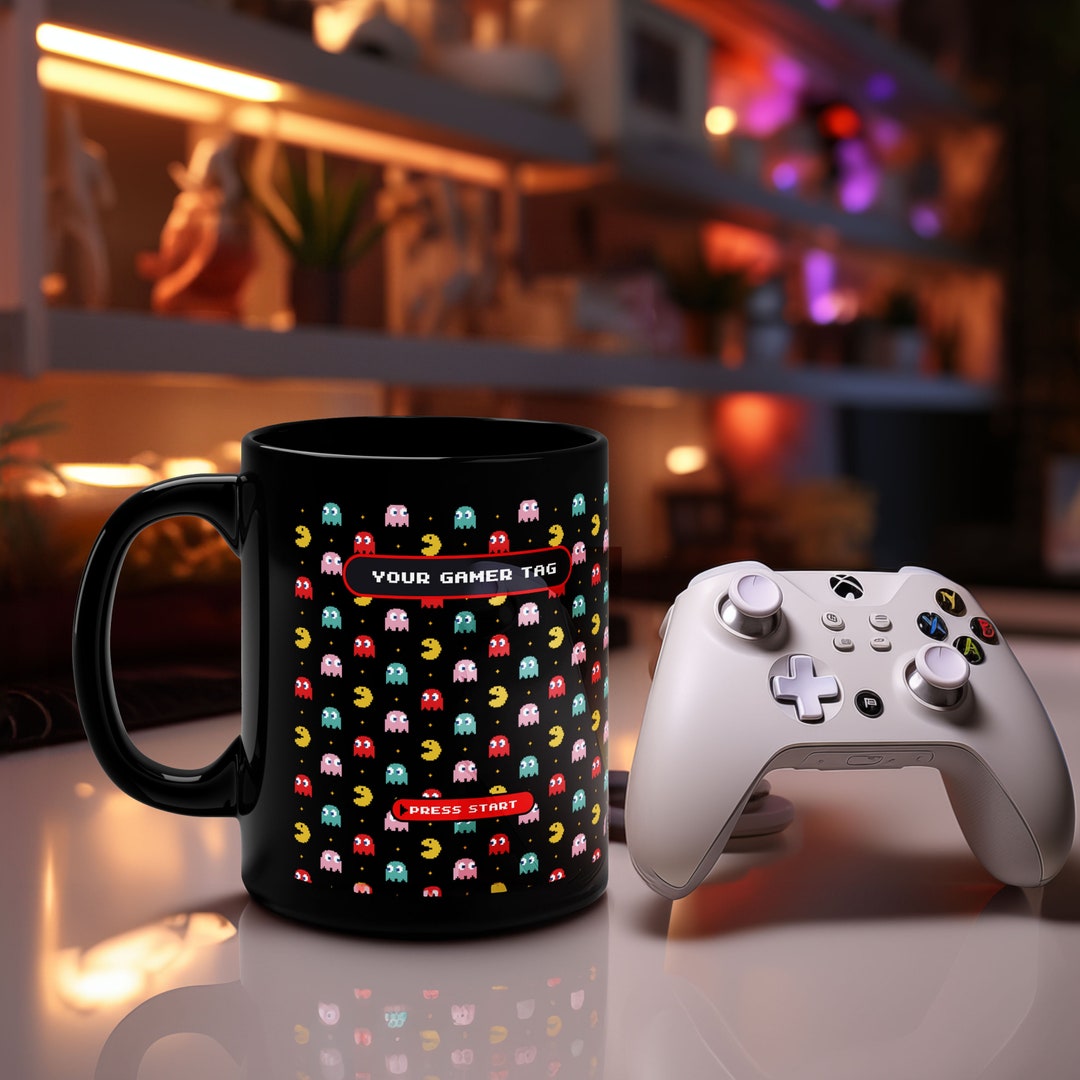 Custom Pacman Retro Gamer 11oz Black Mug - Etsy