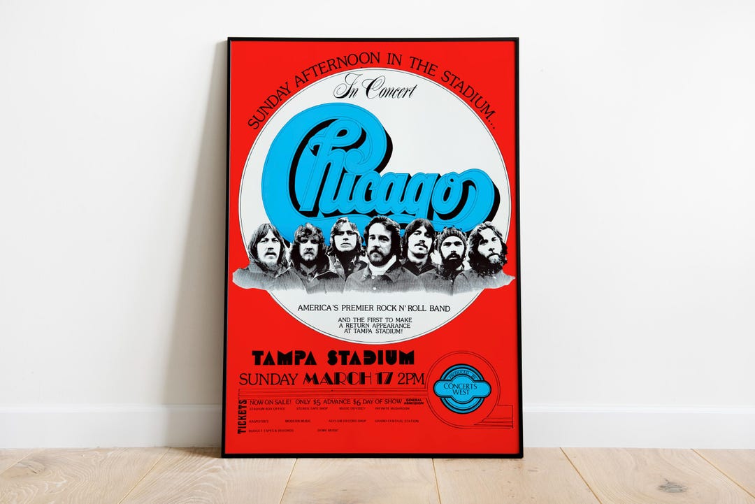 Chicago Concert Poster, Chicago Band Vintage Poster. Chicago Rock N ...