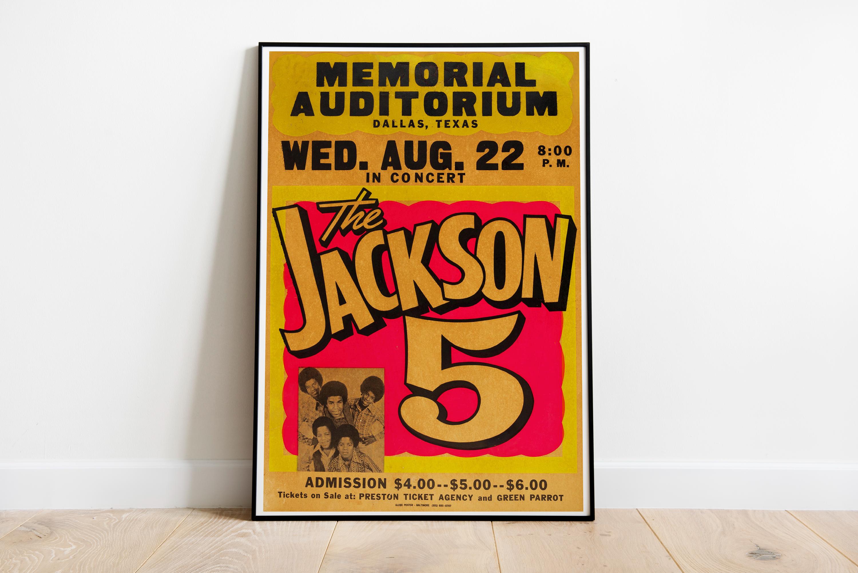 The Jackson Five Concert Vintage Poster, Michael Jackson Print, Pop ...