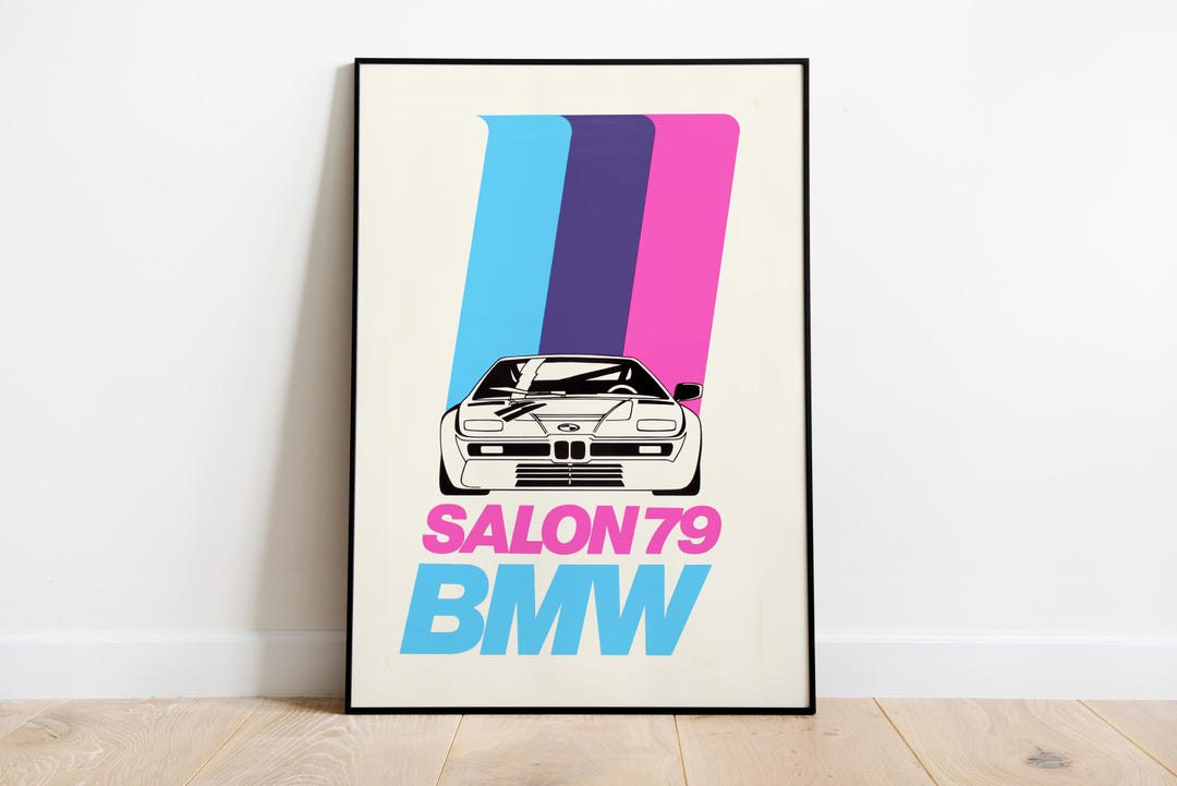 BMW POSTER, Bmw Vintage Poster, BMW 1979 Salon Poster, Car Fanatic, Bmw ...