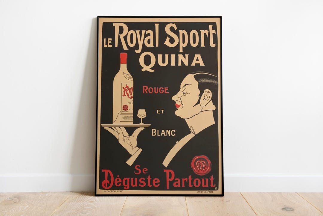 French Wine Vintage Poster/ Kitchen Vintage Print / French Wine Poster Wall Art. Retro Wine Ad ...