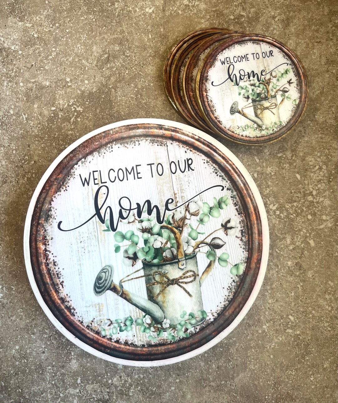 Riser Tray Shelf Decor With Floral Accent for Kitchen Counter or Table ...
