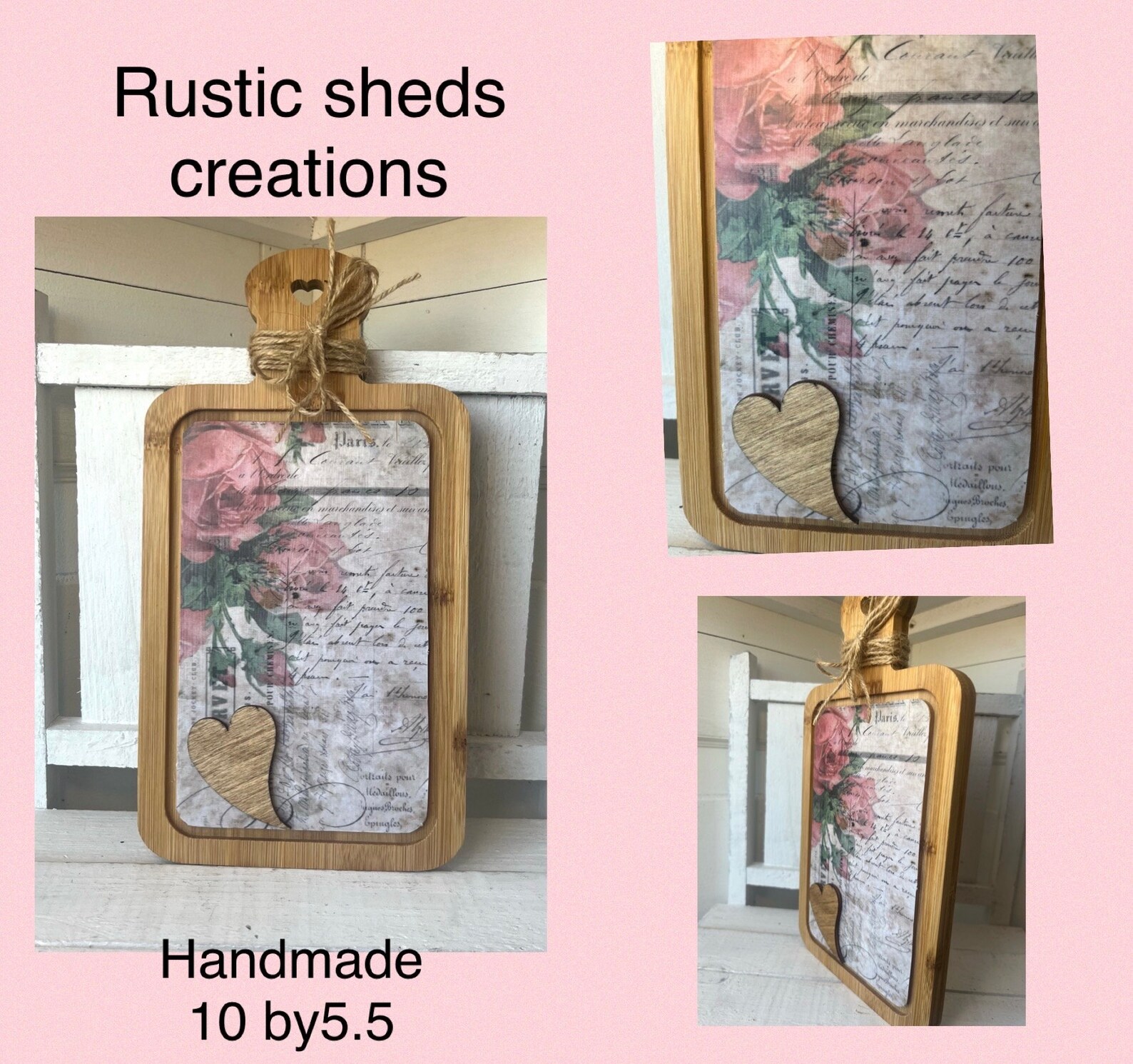 Shabby Rose Sign Decor for Farmhouse Kitchen Shelf or Mantel | Charming ...