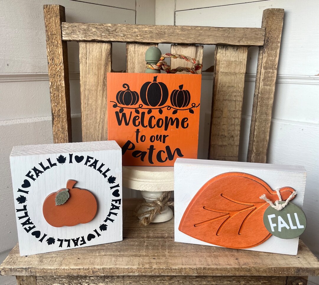 Fall Mini Signs for Country Farmhouse Decor for Tier Tray or as Shelf ...