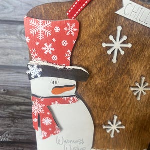 Rustic Snowman Wood Decor for Christmas - Unique Cutting Board for ...