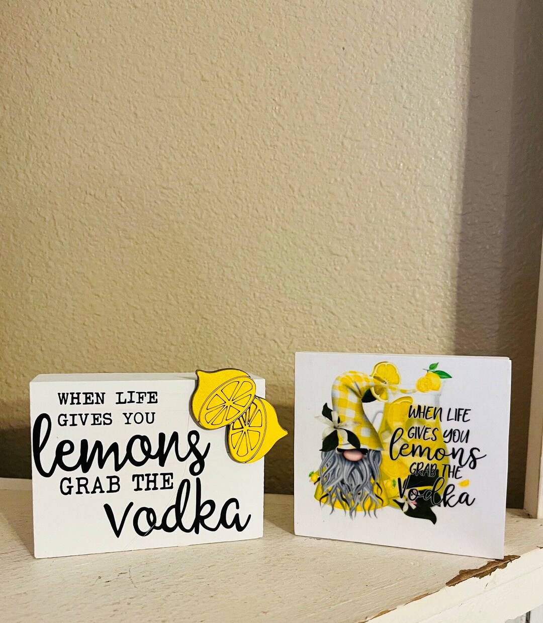 Lemon Vodka Mini Fun Signs to Brighten up Your Summer Parties and Bar ...