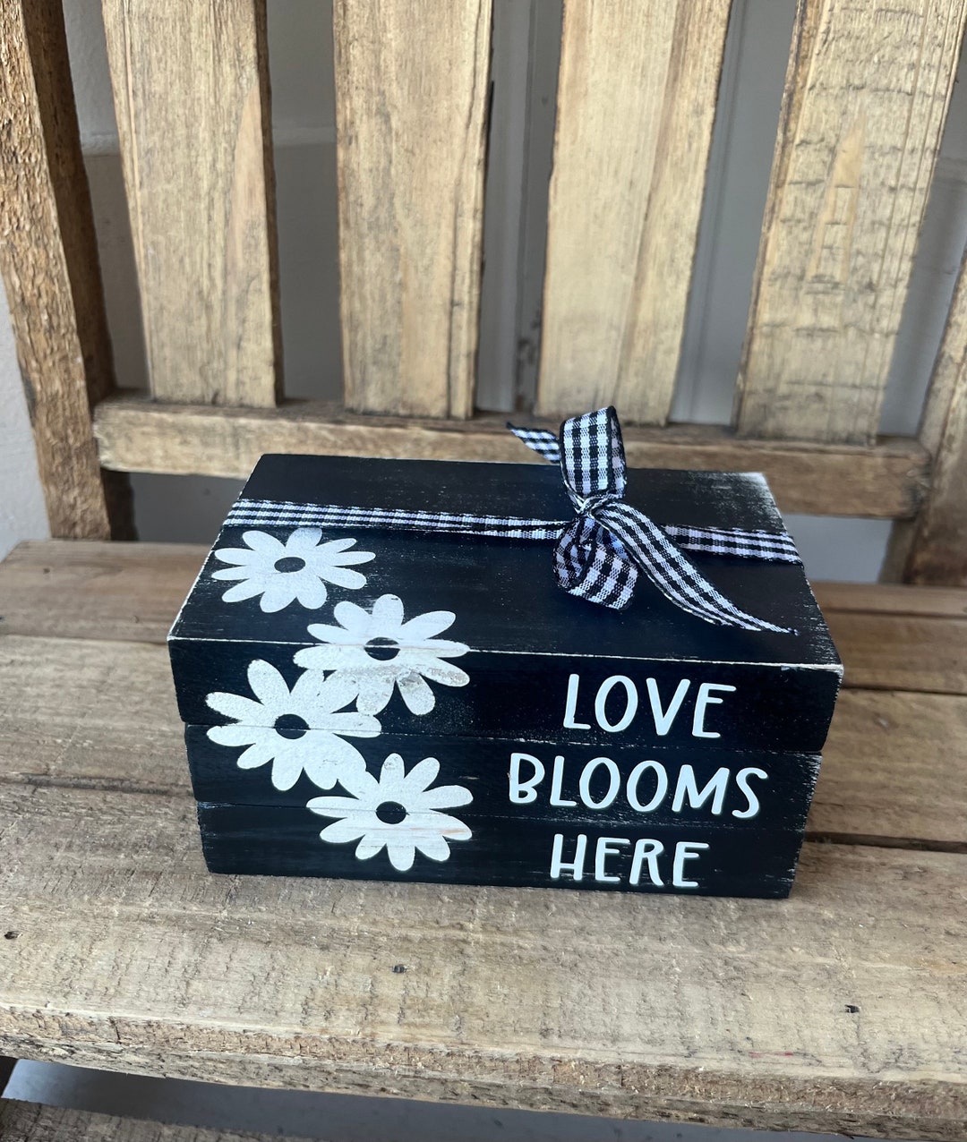 Farmhouse Faux Books for Shelf Display or Tier Tray With Buffalo Plaid ...