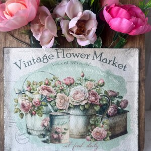 Country Flower Market Decor Sign • Rustic Floral Artwork • Housewarming ...