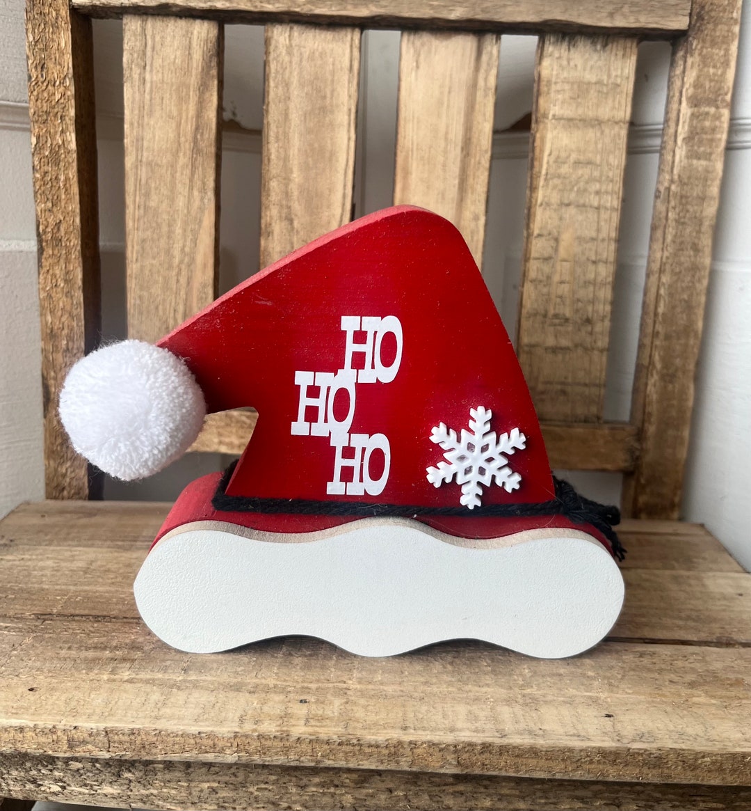 CHRISTMAS SANTA HAT Decor for Hoiiday Mantel or Shelf. - Etsy