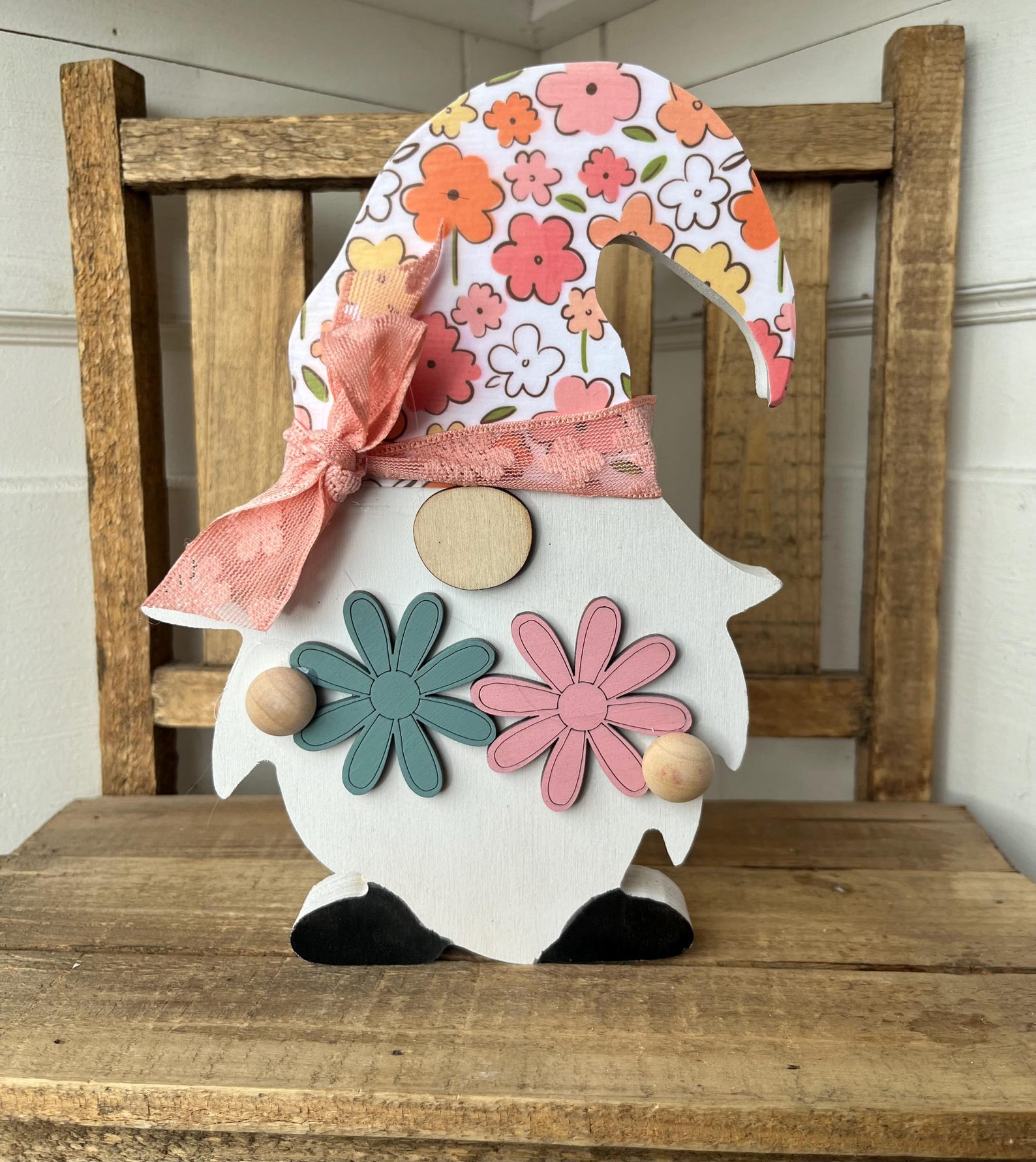Spring Gnome Decoration for Cottage Style Shelves & Mantels. Charming ...