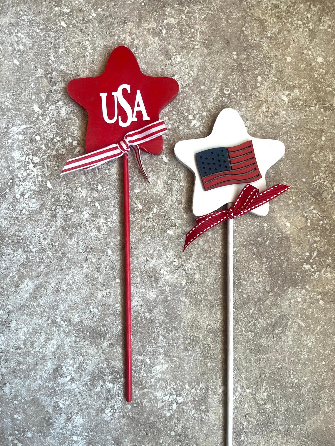 Patriotic Star Picks for Flower Vases and Mantles, RWB Memorial Day ...