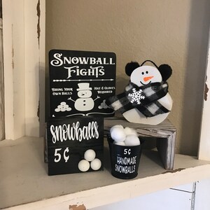 WINTER Tiered Tray, Christmas Shelf Decor, Farmhouse Snowman, Snow ...