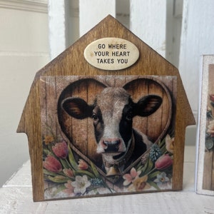 Rustic Mini Cow Signs for Tiered Tray Decor or Home Shelf Accent ...