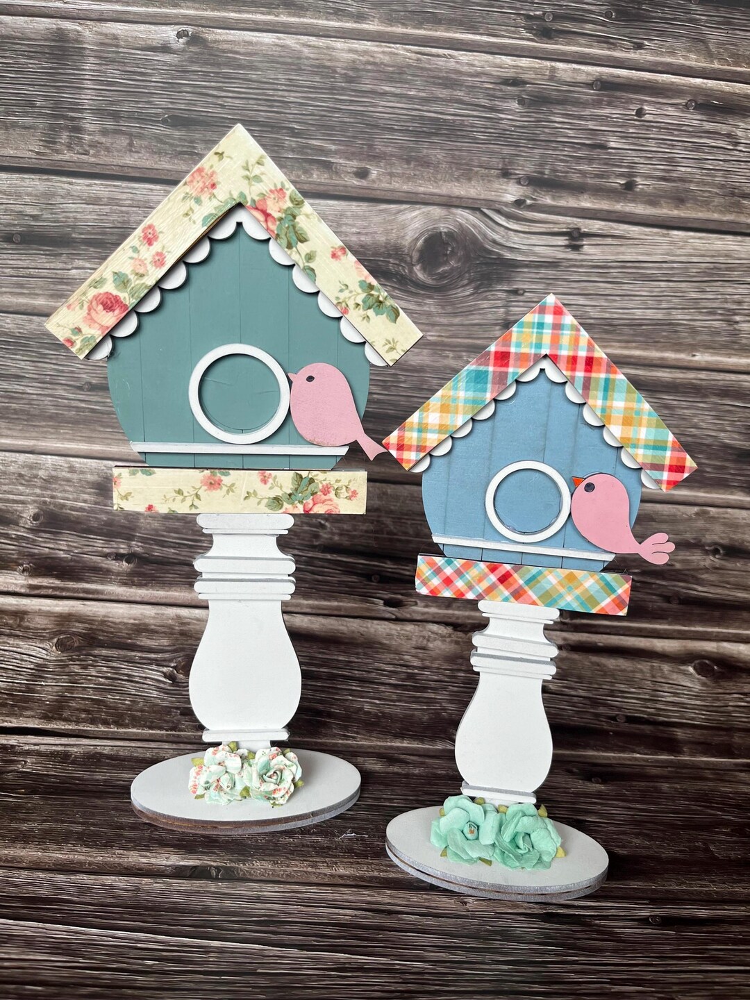 Whimsical Spring Birdhouse Shelf Decor – Country Style Accent for Your ...