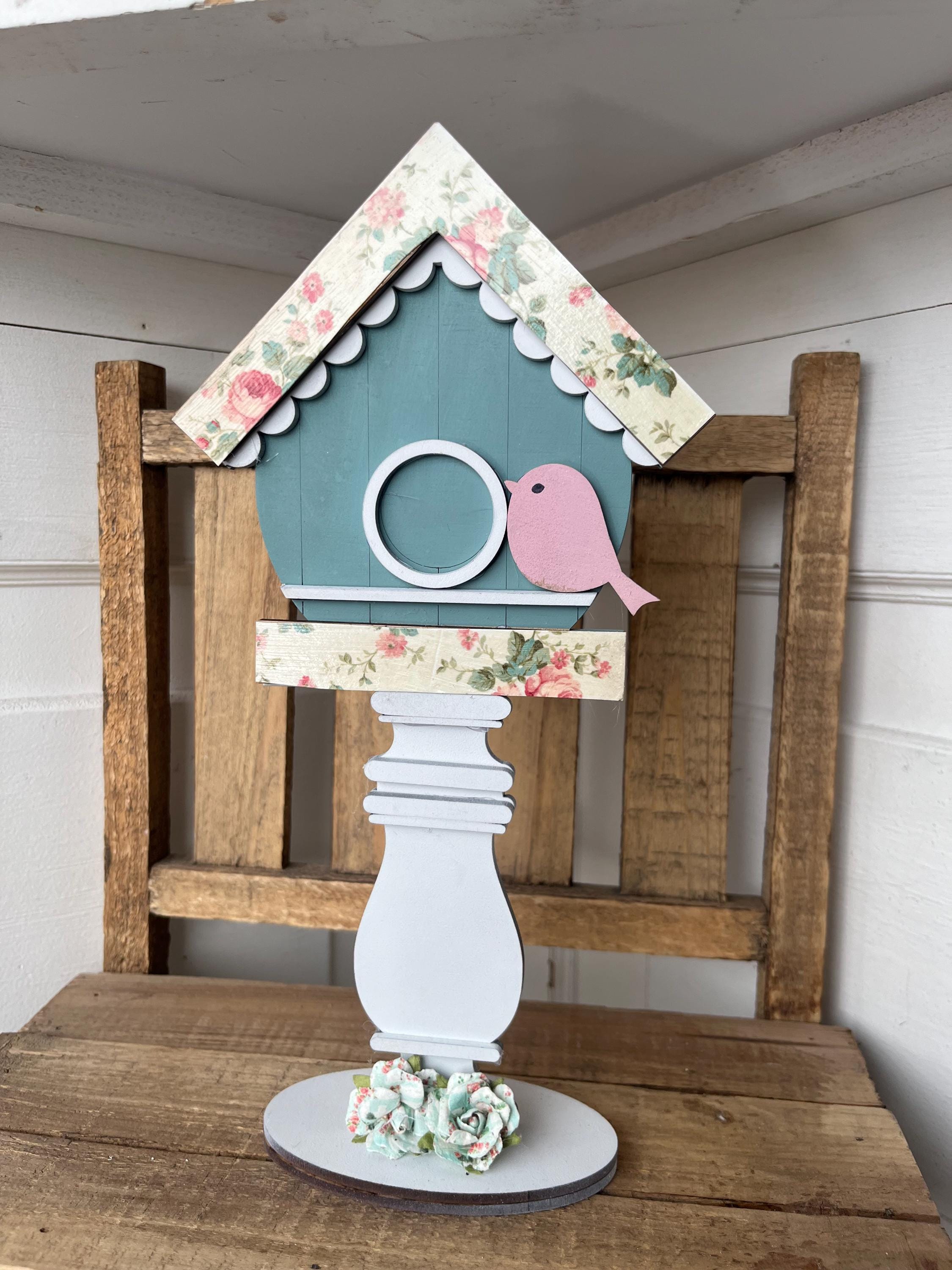 Whimsical Spring Birdhouse Shelf Decor – Country Style Accent for Your ...
