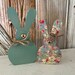 Country EASTER Bunny Decor in Sage Green Floral Shabby Chic Rabbit for ...