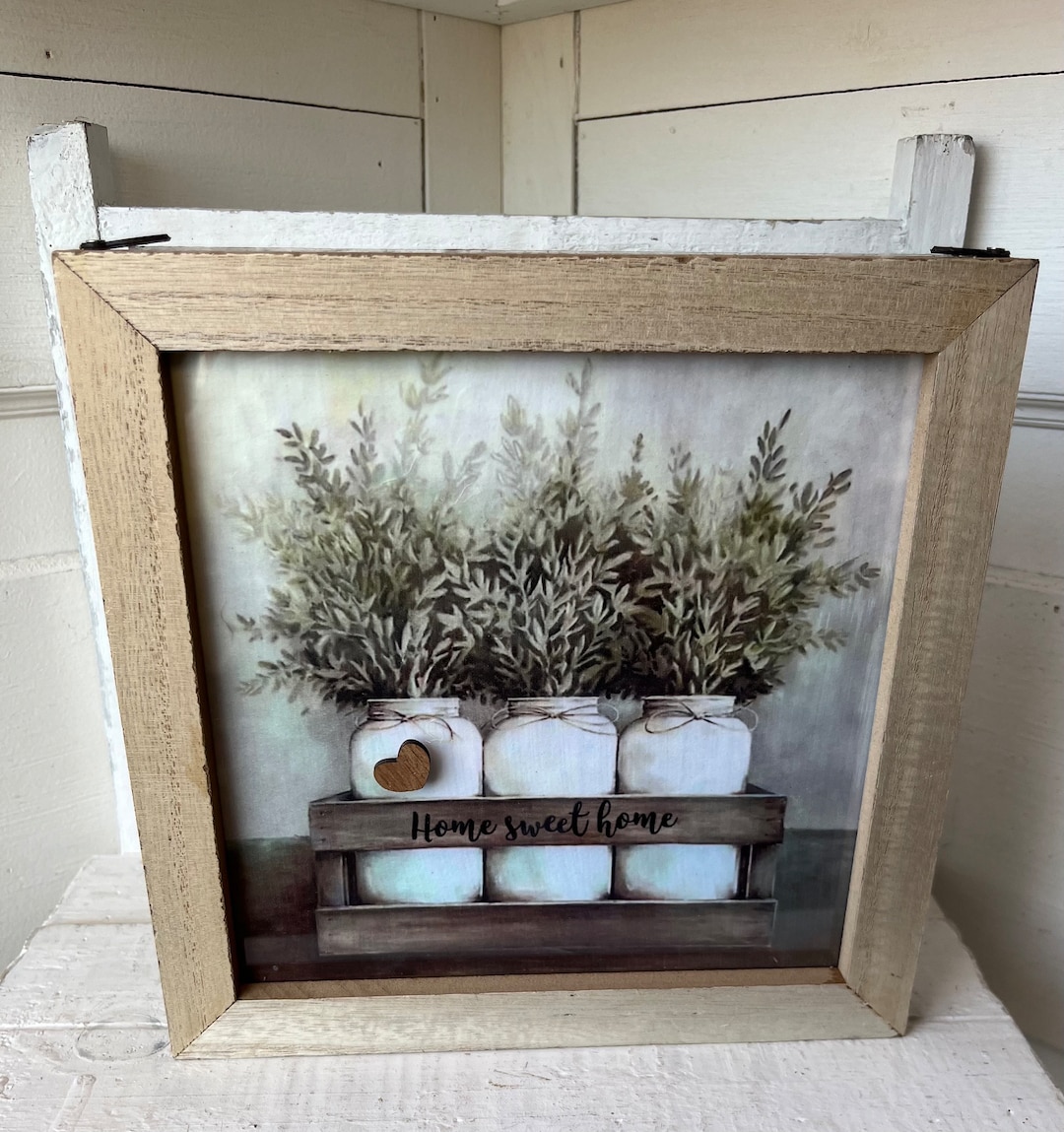 Farmhouse Greenery Wall Hanging for Living Room or as a Home Decor Sign ...