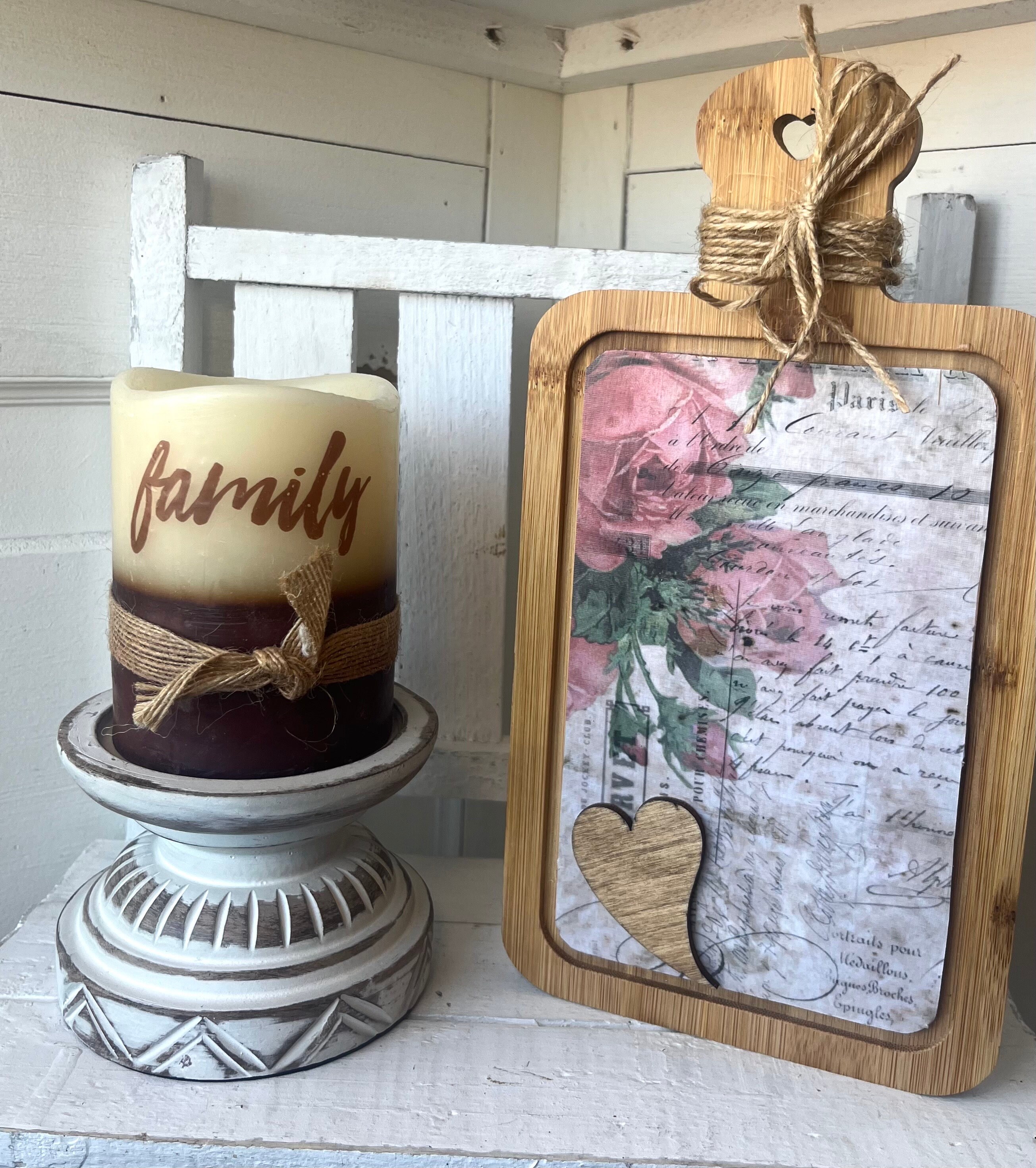 Shabby Rose Sign Decor for Farmhouse Kitchen Shelf or Mantel | Charming ...