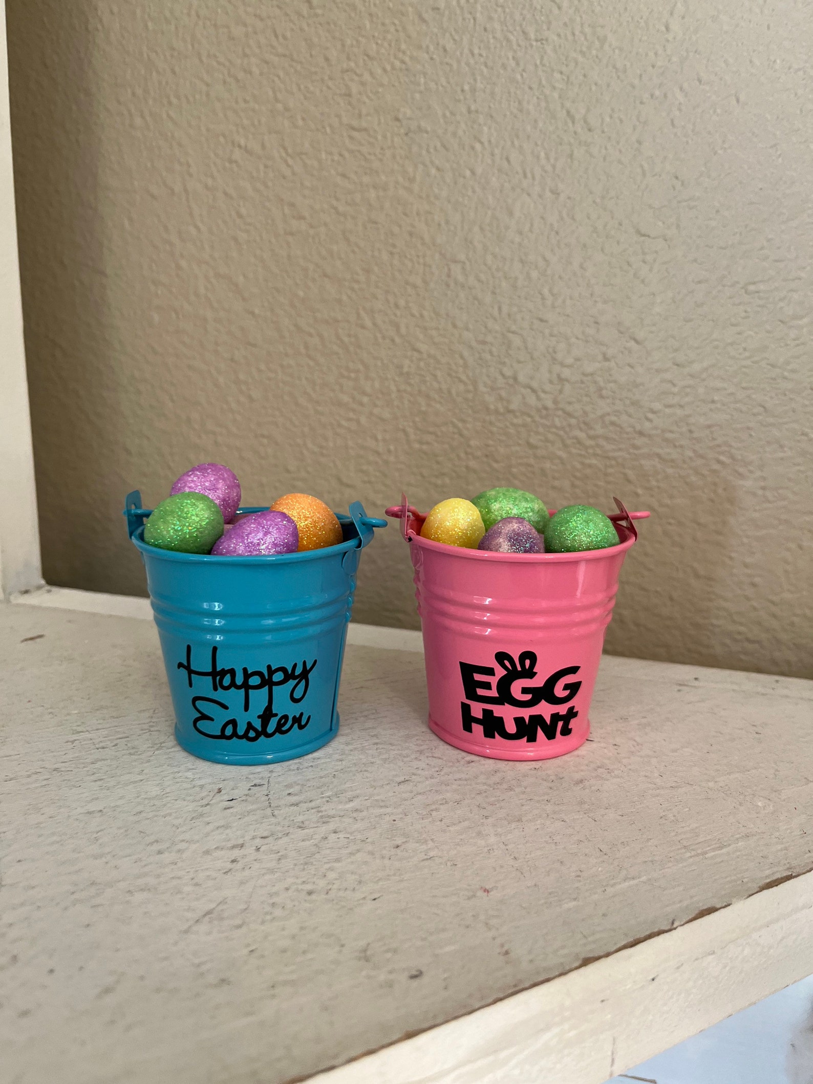 Farmhouse EASTER EGG Buckets Tiered Tray Decor Pink Blue - Etsy