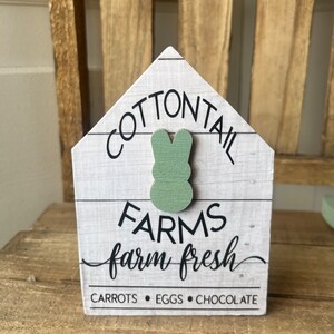 Farmhouse Easter Cotton Tail Farm Sign for Tier Tray , Country Green ...