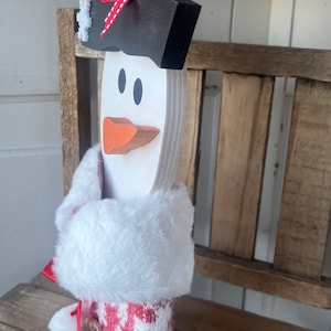 Winter Cozy Snowman Decor in Sweater for Christmas Mantel or as a Shelf ...
