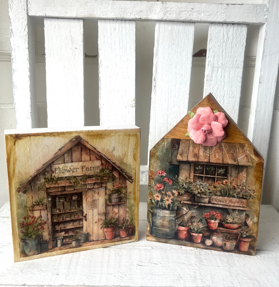 SPRING Shabby Mini Signs • Country Rustic Plaques for Entryway Table ...