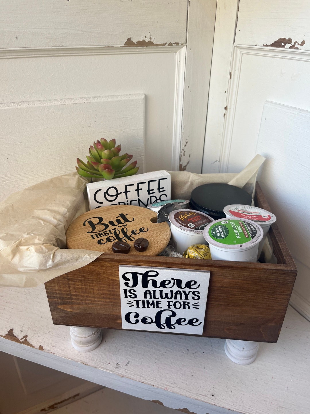 Coffee Crate Kitchen Shelf Decor Makes the Perfect Handmade Coffee Bar ...