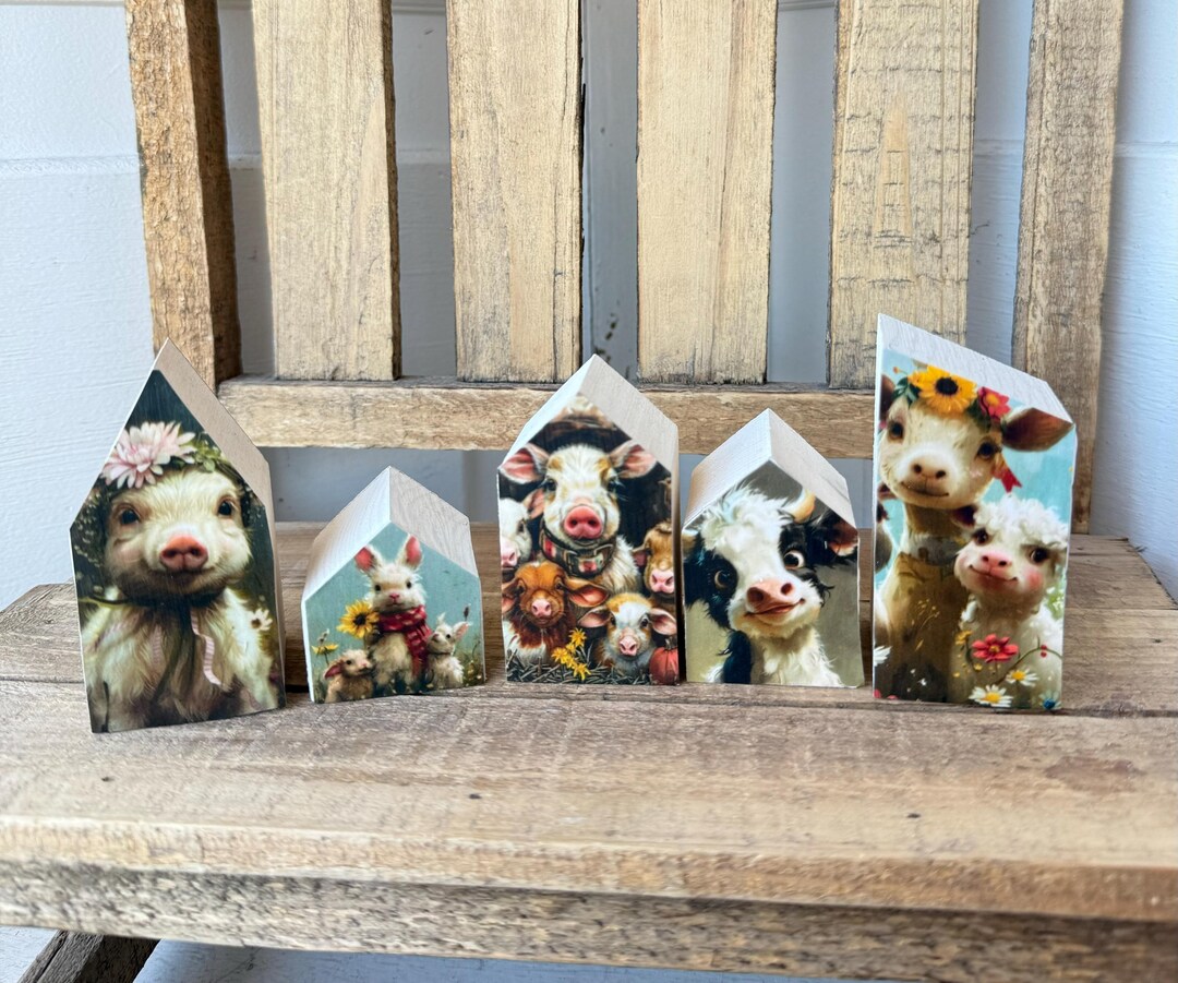 Whimsical Farm Animal Mini House Decor - Charming Country Accents for ...