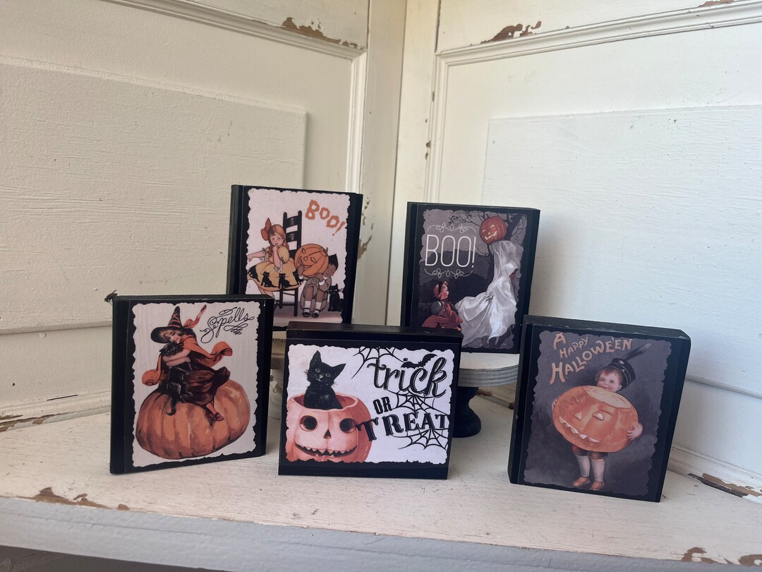 Witches, Ghosts, Cats Oh My Spooky Halloween Signs for Fall Tier Tray ...