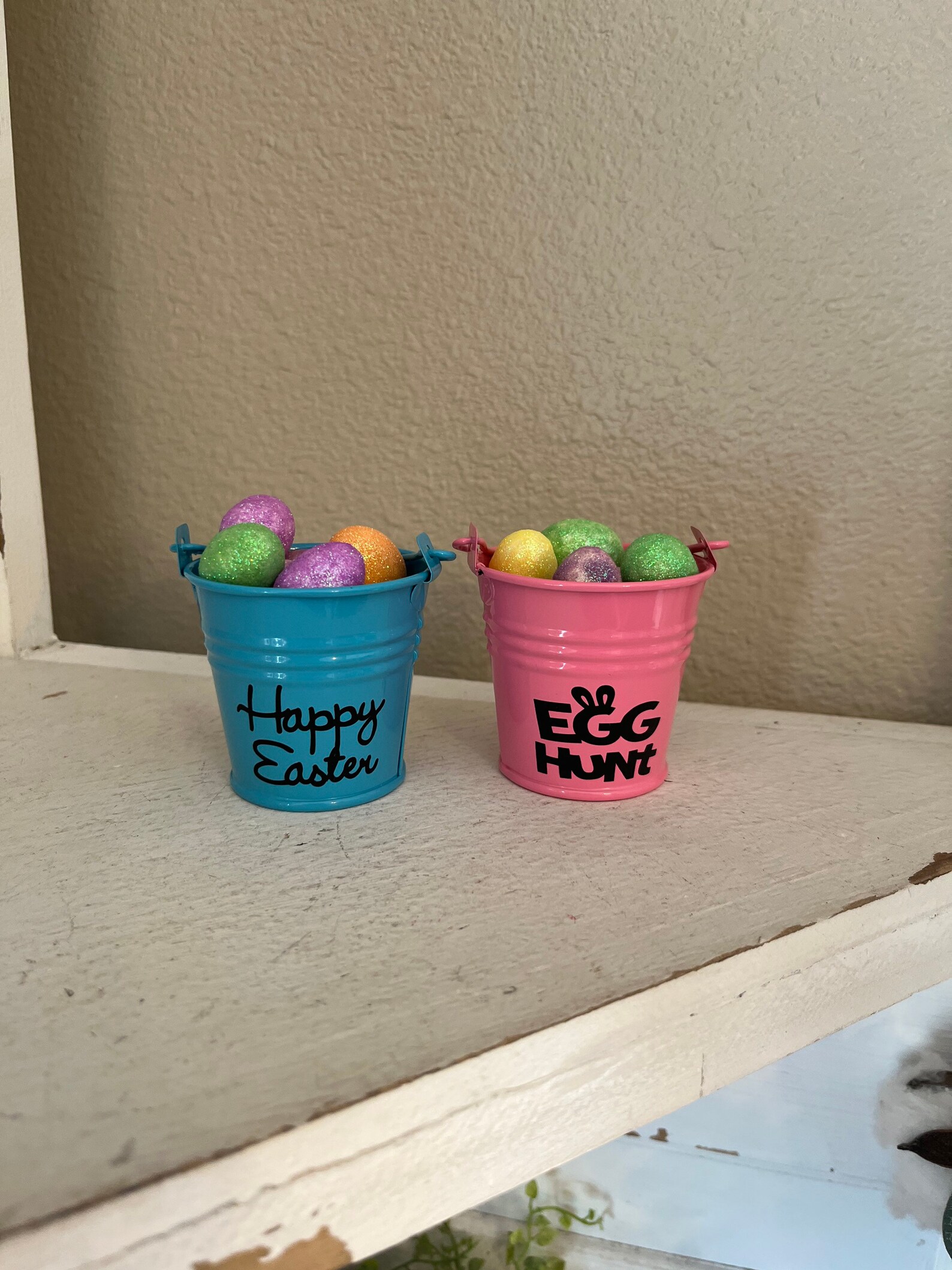 Farmhouse EASTER EGG Buckets Tiered Tray Decor Pink Blue - Etsy