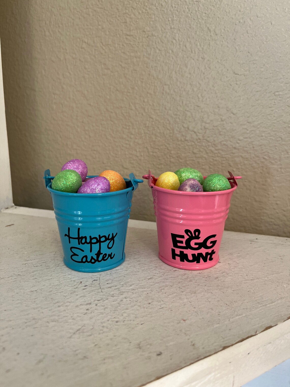 Farmhouse EASTER EGG Buckets Tiered Tray Decor Pink Blue - Etsy