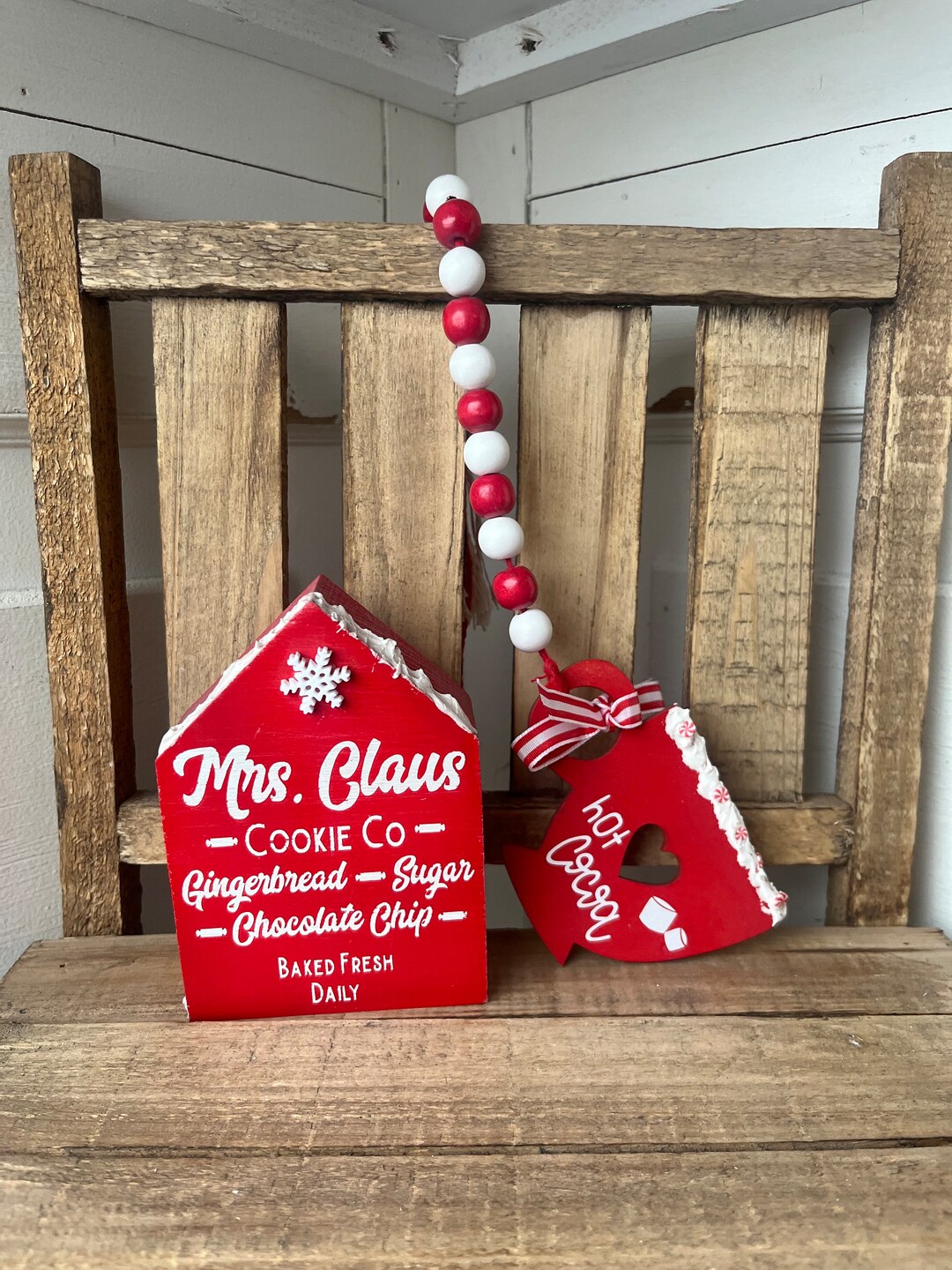 Mrs. Claus Christmas Cookie Sign for Kitchen Tier Tray or Coffee ...