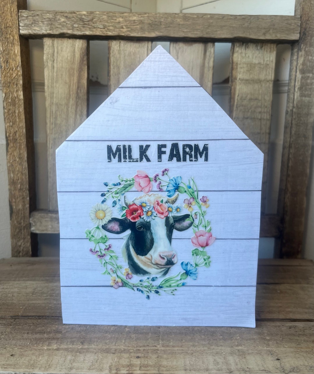 Cow Milk Farm Sign Decor for Farmhouse Tier Tray | Country Flair Done ...