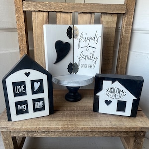Farmhouse Country Kitchen Tiered Tray Decor With Farm Cow and Barn ...