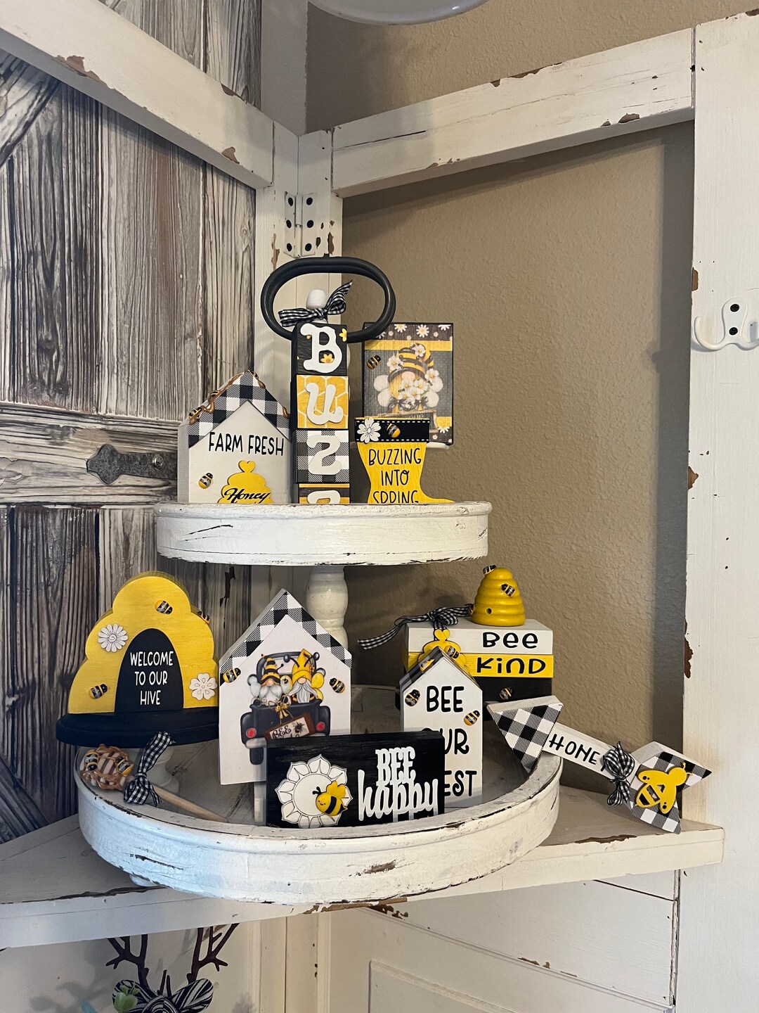 Honey Bee Mantel Tier Tray Decor for a Buzz Worthy Summer Brighten up ...