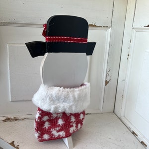 Winter Cozy Snowman Decor in Sweater for Christmas Mantel or as a Shelf ...