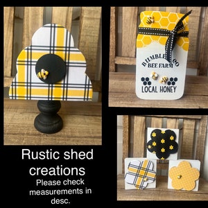 Bee Plaid & Flower Decor, Tray or Shelf Size • Perfect Gift for a ...