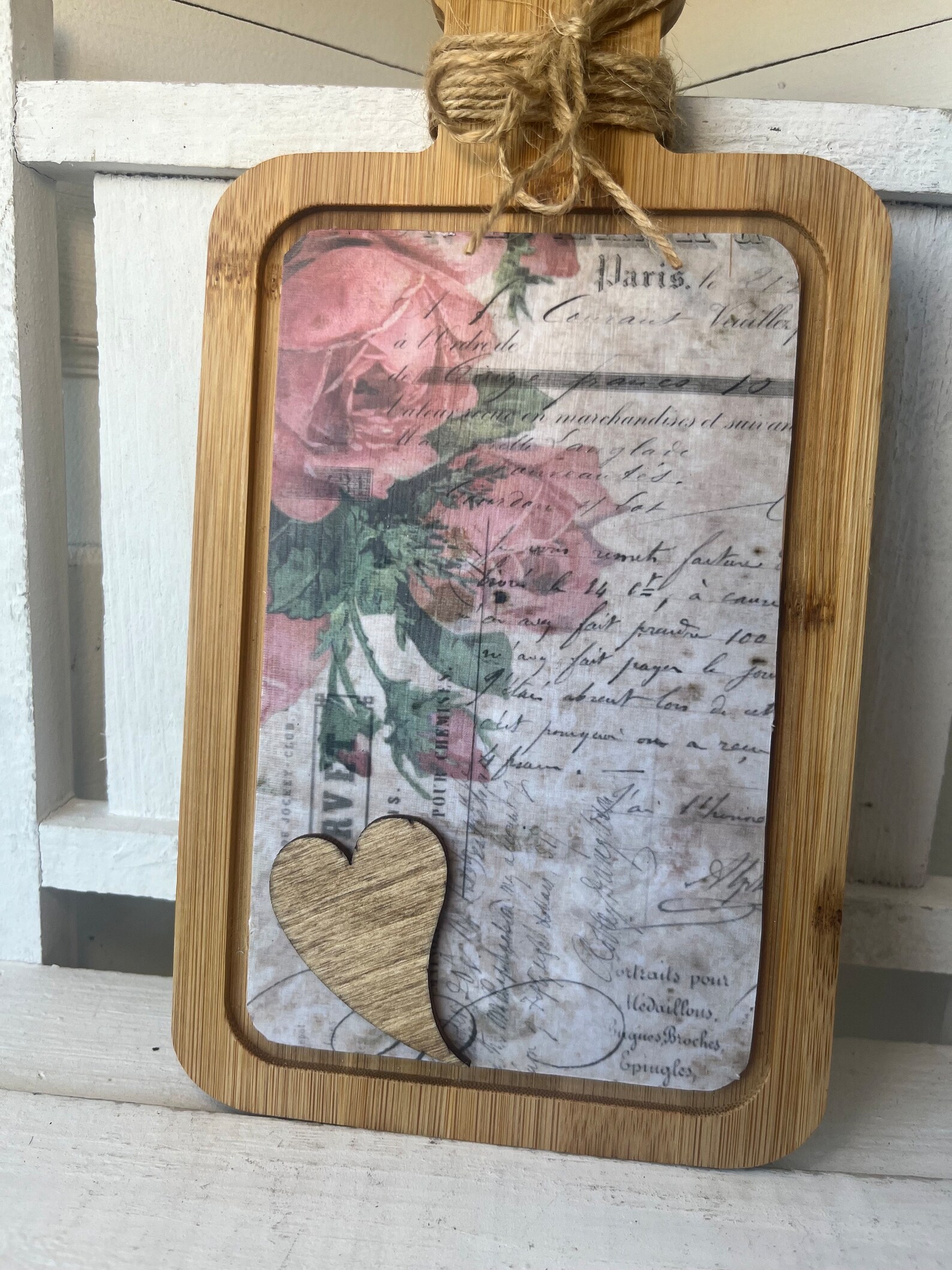 Shabby Rose Sign Decor for Farmhouse Kitchen Shelf or Mantel | Charming ...