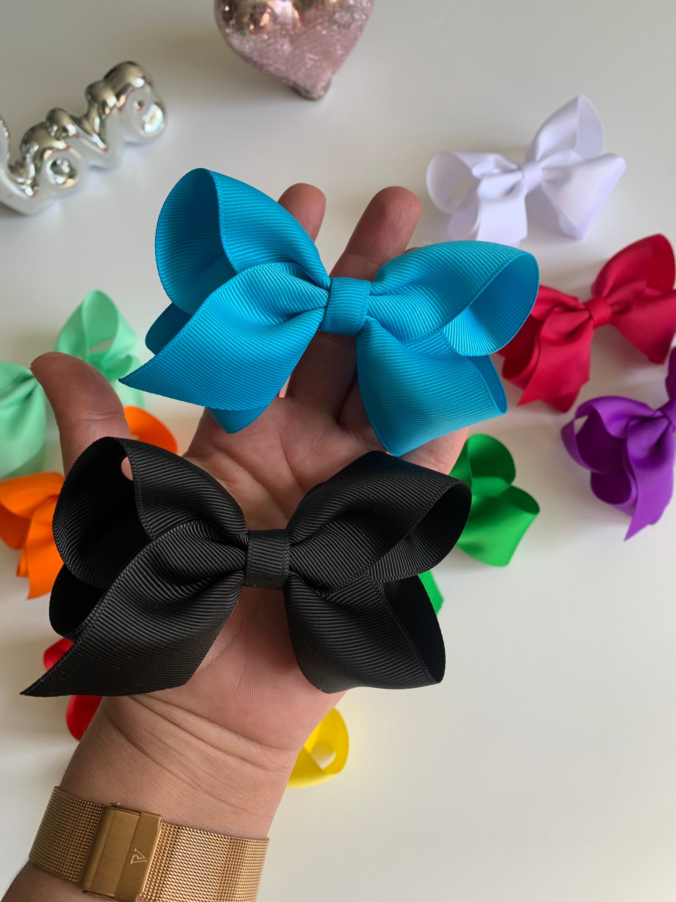 Beautiful set of 6 bows. Girls bows girls accessories hair | Etsy