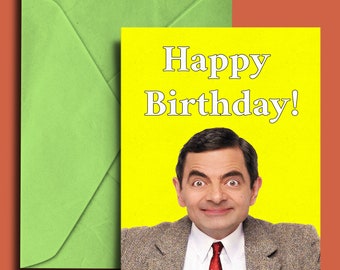 Mr Bean Birthday Card | Etsy UK