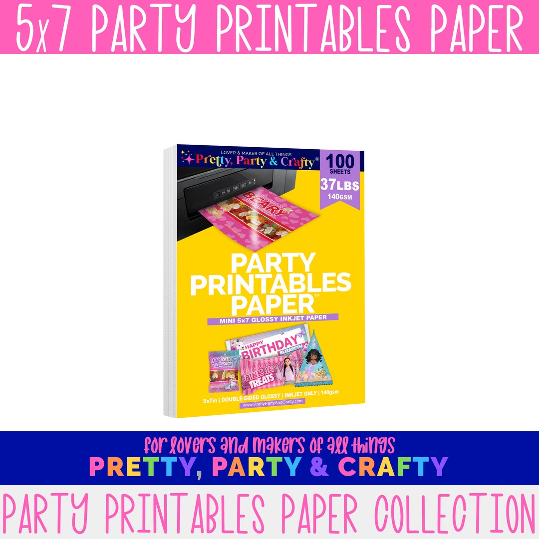 Mini Party Printable Paper: 5x7 Thin Glossy Inkjet Paper for Mini Party ...