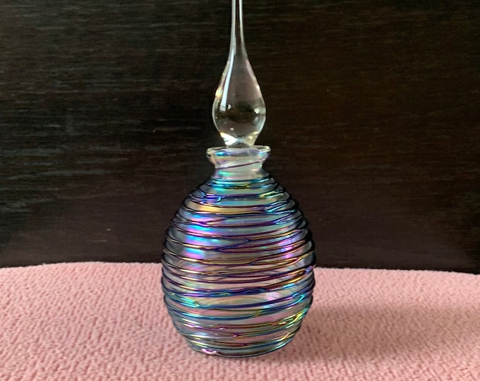Hand Blown Glass Perfume Bottle, Glass Act Studio Taiwan, Iridescent ...