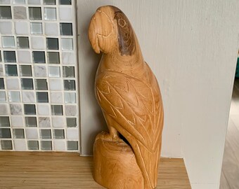 Carved Wood Parrot - Etsy