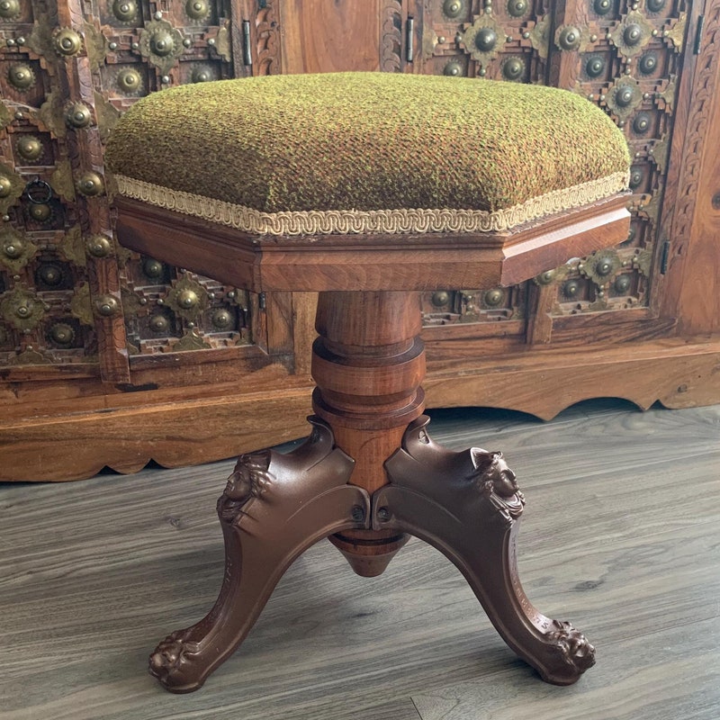 Antique Piano Stool - Etsy