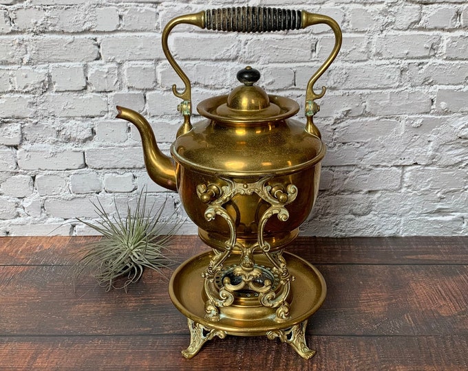 1890s Brass Tipping Teapot on Stand With Burner, S Sternau & Co ...